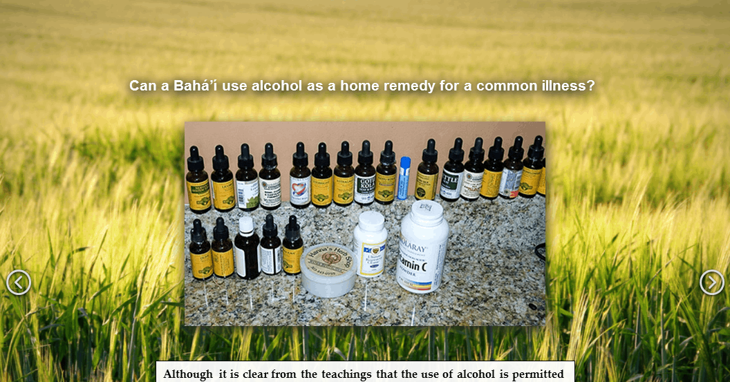 Heart to Heart | 299. Can a Bahá’í use alcohol as a home remedy for a ...